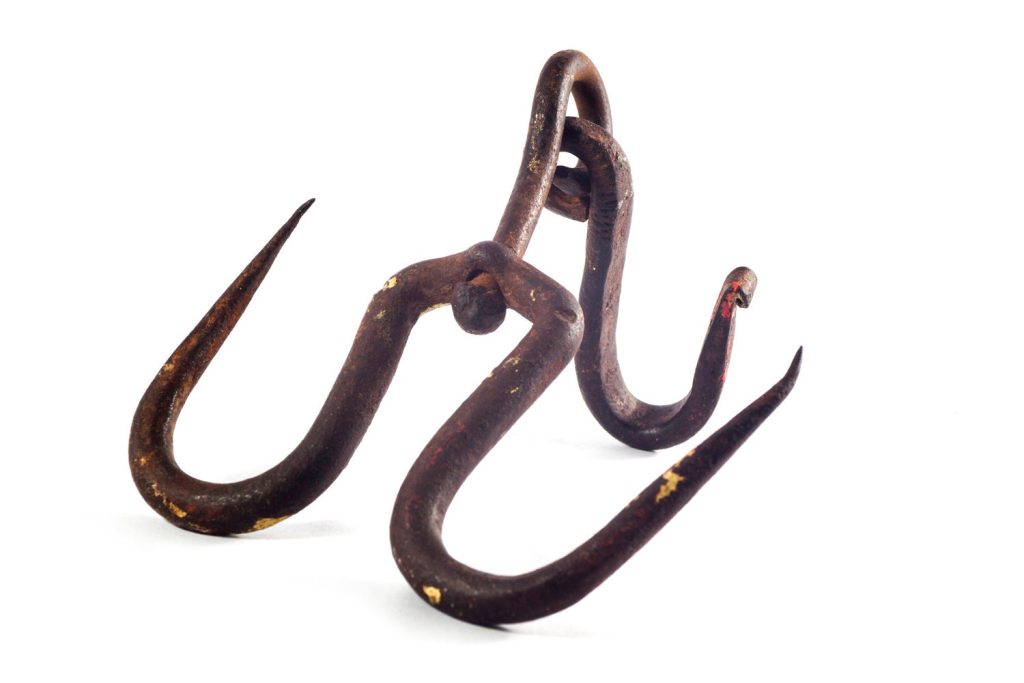 Antique handmade Iron Double hook, Primitive handmade iron Double hook ...